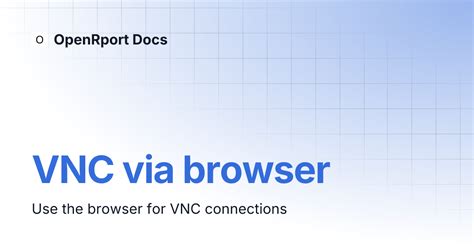 Vnc Via Browser Openrport Docs