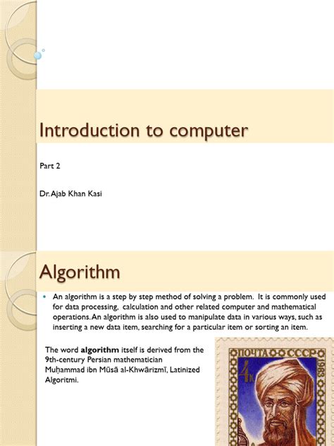 Introduction To Computer Part 2 Pdf Algorithms Applied Mathematics