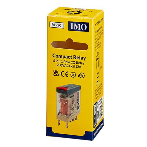 Relè di potenza RL22C IMO Precision Controls Limited 230 V AC compatto per montaggio