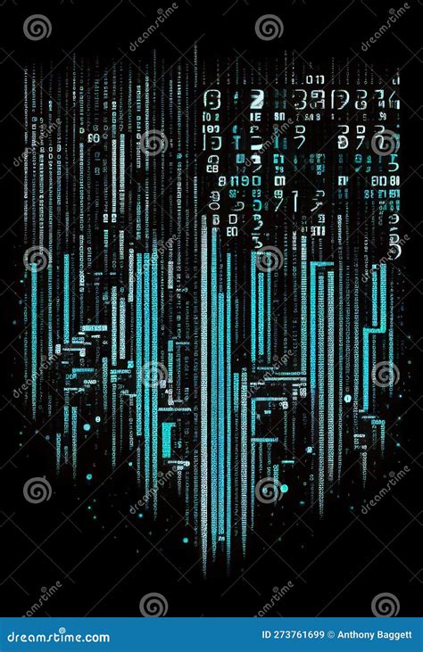 Binary Computer Matrix Code Data Stream Abstract Background Showing A Coding Transmission Over