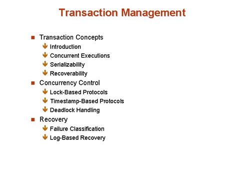 Transaction Management N Transaction Concepts Introduction Concurrent