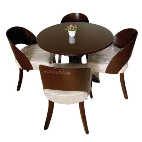 Juego De Comedor 4 Sillas Anne Crema Madera Tornillo Oechsle