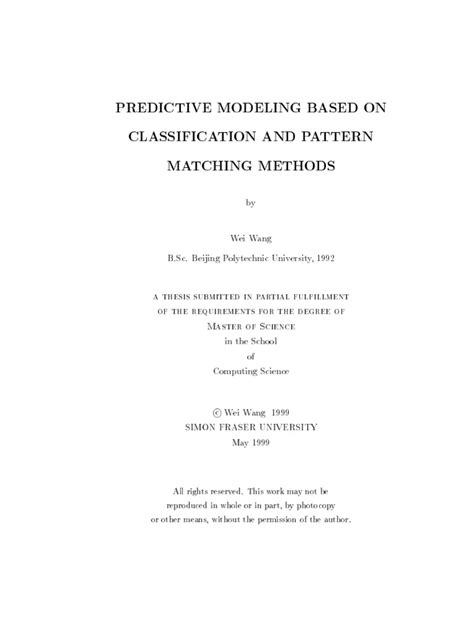 Doctorat Predicting Modeling Based On Classification And Pattern