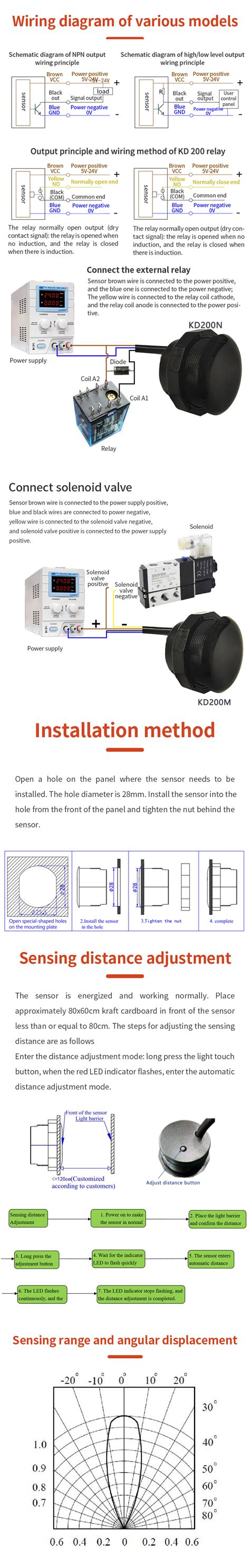 Kd200 Dc5 24v Diffusion Object And Body Reflective Photoelectric Sensor Kd200 Dc5 24v Diffusion Object And Body Reflective Photoelectric Sensor
