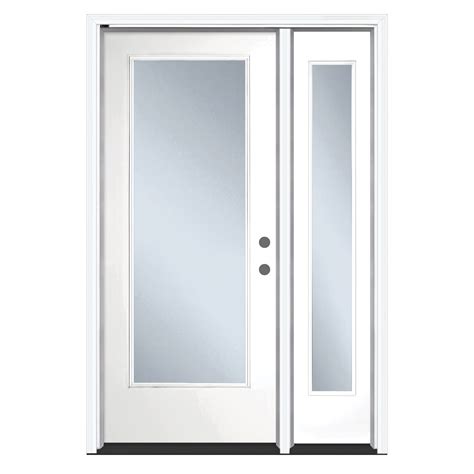 1lite Neulite Smooth White Fiberglass Slab W Composite Frame Clear Low E Door Sidelite