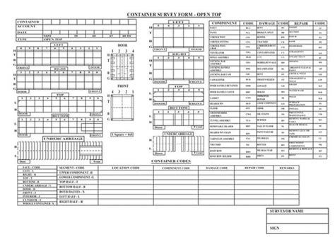 Container Survey Format Flat Rack Pdf