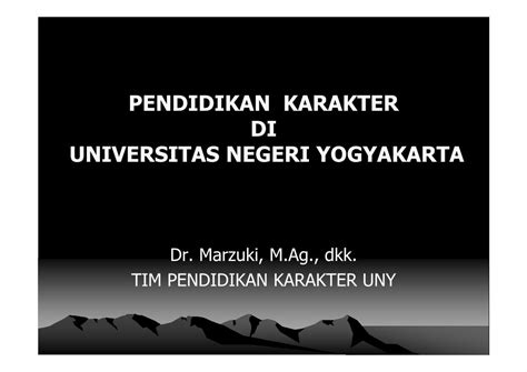 PDF PENDIDIKAN KARAKTER DI UNIVERSITAS NEGERI Staffnew Uny Ac Id Karakteri Di Uny