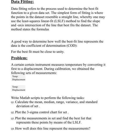 Lab Session 1 Statistical Analysis And Data Fitting