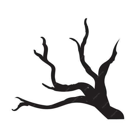 Premium Vector Dead Creepy Tree Branches Silhouette Vector Illustration