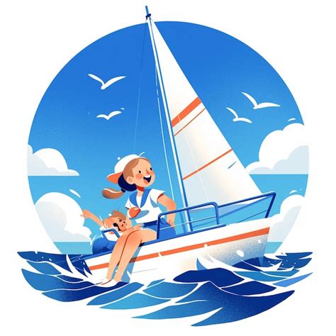 Friends Enjoying A Boat Ride Premium Ai Generated Vector
