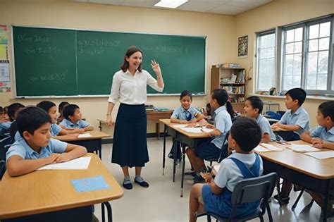 Premium Photo Smiling Teacher Engaging With Students In Classroom