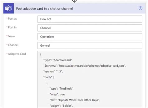 Using Microsoft Adaptive Cards