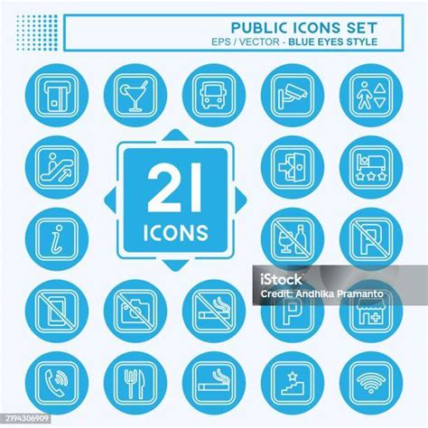 아이콘 세트 공개 정보 기호와 관련이 있습니다 파란 눈 스타일 디자인 편집 가능 경영자에 대한 스톡 벡터 아트 및 기타 이미지 경영자 경제 계획 Istock
