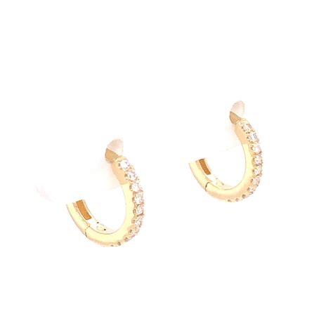 10 Small Diamond Hoop Earrings In 14k Yellow Gold Filigree Jewelers