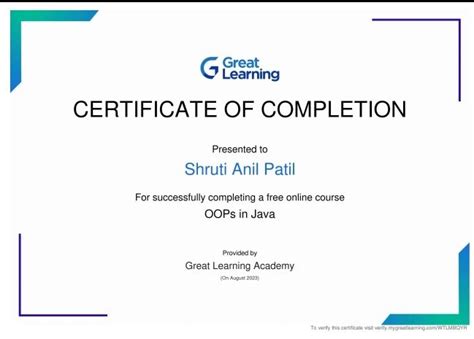 Shruti Patil On Linkedin Java Oop Certificationachieved