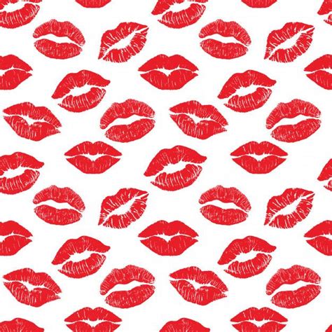 Lápiz Labial Beso Imprimir Patrones Sin Premium Vector Freepik