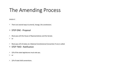 Ppt Amending The Constitution Powerpoint Presentation Free Download
