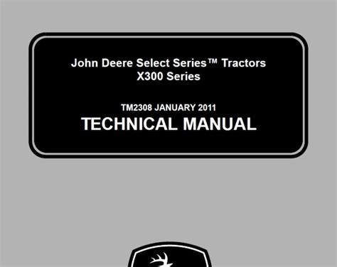 John Deere X300 X310 X304 X320 X324 X340 X360 Select Series Lawn