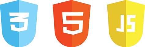 html5 css3 js icon set web development logo icon set of html css and