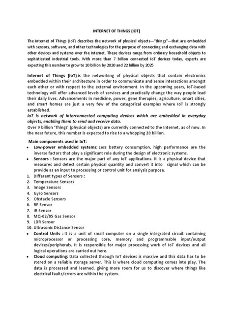 Internet Of Things Pdf Internet Of Things Computer Network