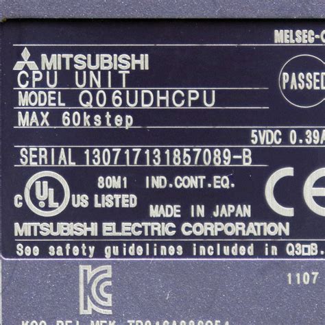 [중고] Q06udhcpu 미쯔비시 유니버셜 Qcpu 1382337796 Plc전문 쇼핑몰 Plc Mart