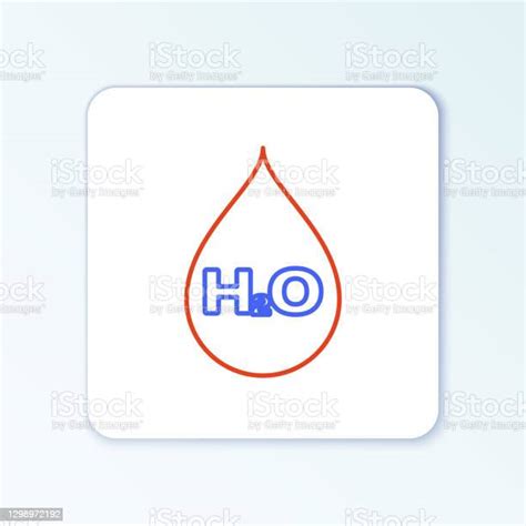 흰색 배경에 격리 된 H2o 아이콘라인 물 방울 물 수식 다채로운 개요 개념 벡터 0명에 대한 스톡 벡터 아트 및 기타 이미지