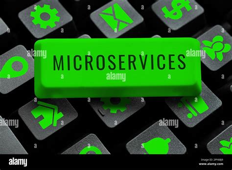 Sign Displaying Microservices Business Overview Software Development Technique Building Single