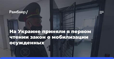 На Украине приняли в первом чтении закон о мобилизации осужденных