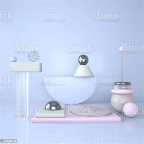브랜딩을 위한 모의 연단 기하학적 모양의 밝은 배경과 대리석 받침대 3d 3차원 형태에 대한 스톡 사진 및 기타 이미지 3차원 형태 개체 그룹 단일 이미지 Istock