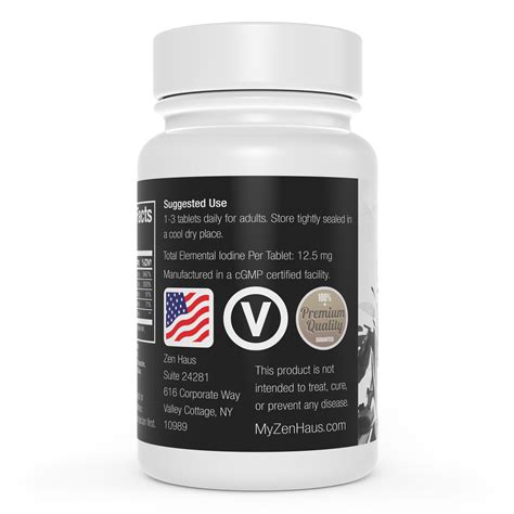 Zen Haus Dual Form 12 5 Mg Iodine Iodide Supplement With Selenium