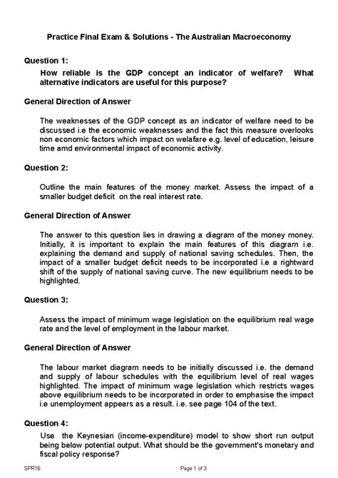 Practice Final Exam Sample Questions The Australian Macroeconomy UWS Studocu