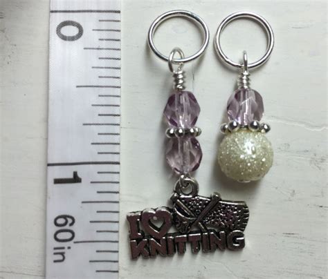 I Love Knitting Stitch Marker Set Jills Beaded Knit Bits