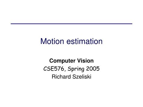 ppt motion estimation powerpoint presentation free download id 491622