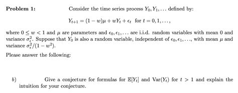 problem 1 consider the time series process y0 y1 …