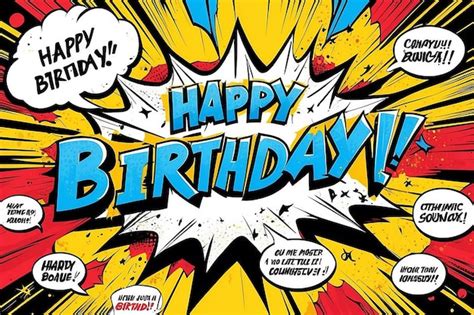 Premium Photo Comic Book Style Birthday Card