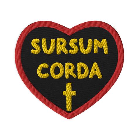 Latin Mass Patch Sursum Corda Lift Up Your Hearts Roman Catholic