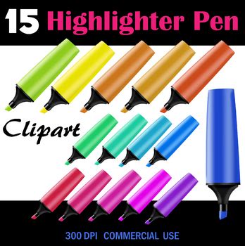 Highlighter Pen Elements Clipart For Commercial Use By Gingerbelle