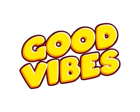 흰색 다채로운 텍스트 효과 디자인 벡터 텍스트 또는 영어로 된 비문에 격리된 Good Vibes Mention 레터링 현대적이고 창의적인 디자인에는 빨간색 주황색 노란색이