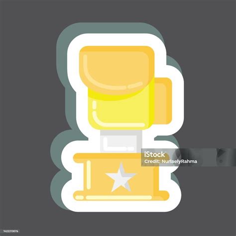 스티커 트로피 전투 스포츠 기호와 관련된 편집 가능한 간단한 디자인 간단한 그림권투 3차원 형태에 대한 스톡 벡터 아트 및 기타 이미지 3차원 형태