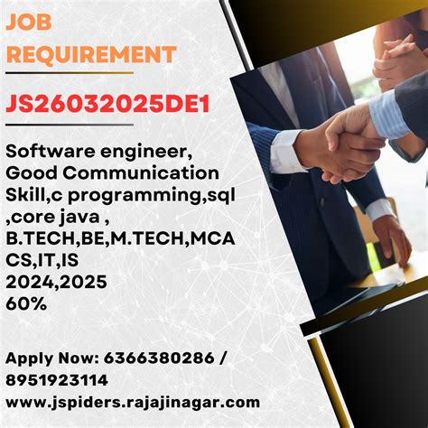 Jspiders Rajajinagarmain Branch 📢 Hiring Alert Software Engineer