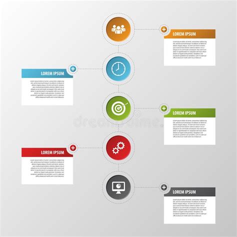 Colorful Timeline Infographics With Icons Stock Vector Illustration