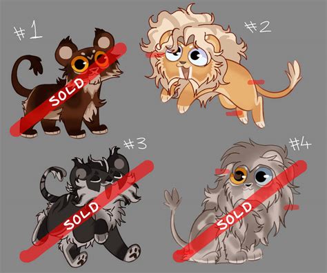Chibi Lion Adopts 1 4 Open By Shamaxwolf On Deviantart