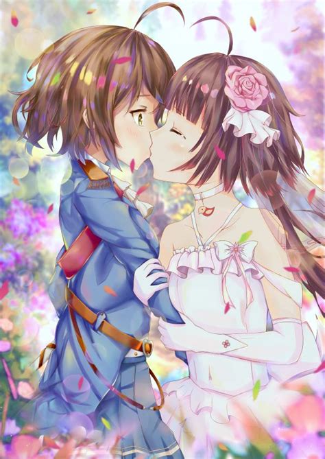 Wallpaper Anime Girls Yuri Lesbians Spoon Legs Crossed Tongue