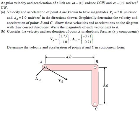Angular Velocity And Acceleration Of A Link Are