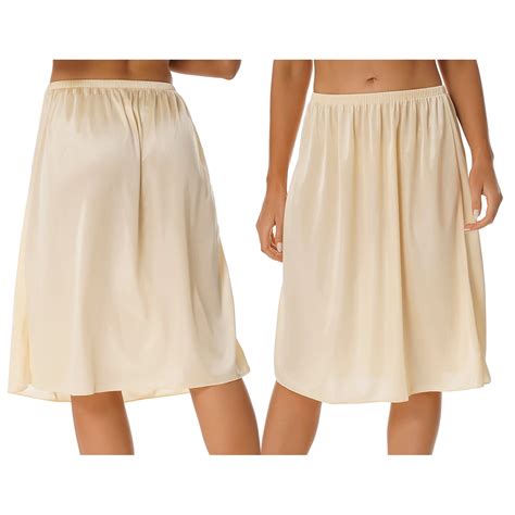 Alvivi Womens Satin Half Slip Smooth Long Underskirt Skirt Long Slips