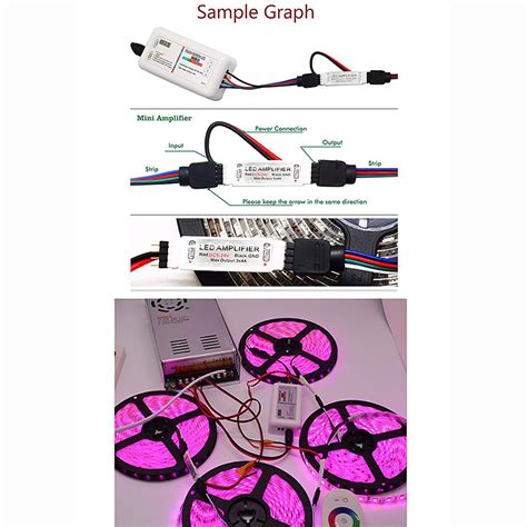 DC5 24V 3Ax6CH LED Mini Inline Amplifier Repeater Data Signal Amplifier For Single Color LED