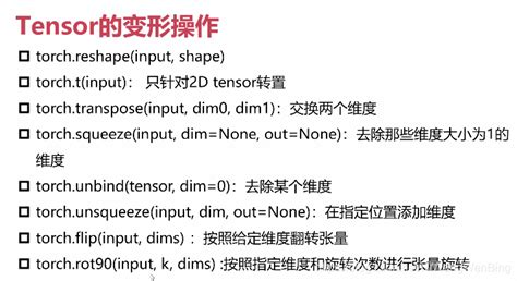Pytroch系列 16 ：pytorch基础 张量的操作 变形 Csdn博客