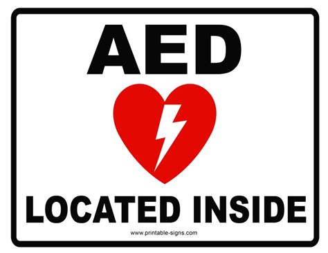 Aed Sign Free Printable Printable Signs