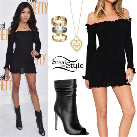 Teala Dunn Black Mini Dress Open Toe Boots