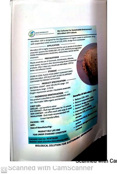 Develop Mlss Microbact Textile Microbial Culture Packaging Type Packet Packaging Size 1